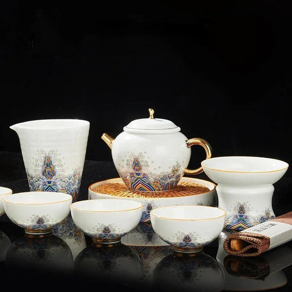 Ceramic Gold Wire Enamel [Haiyan Jiangya] Kungfu Tea Set – YIQIN TEA ...