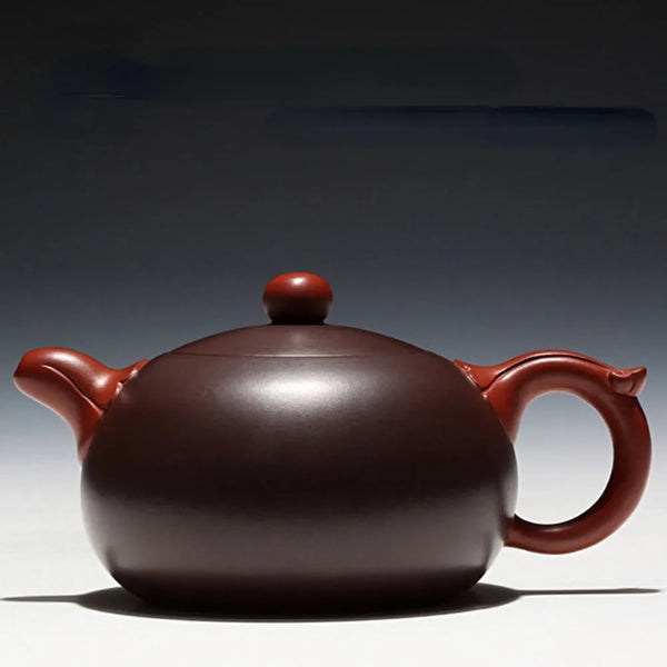 Full Handmade Yixing Zisha Teapot [Bi-color Yuri Pot] (Zi NI/Hong Ni ...