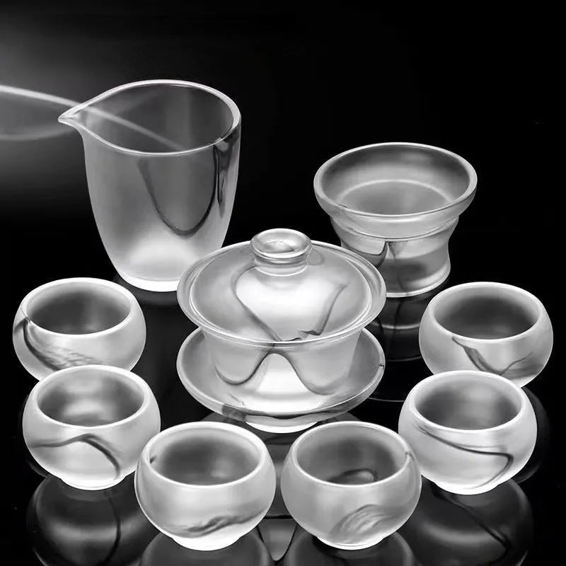 Ink Paint Glass Zen Tea Cup/Fair Cup/Gaiwan/Tea Strainer/Full Set | 水墨 ...