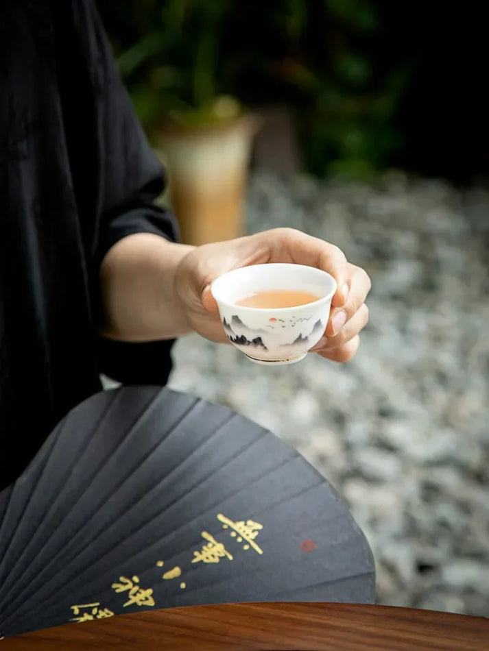 Mutton Fat Jade White Porcelain Tea Cup Gift Set [Sunrise] – YIQIN TEA ...
